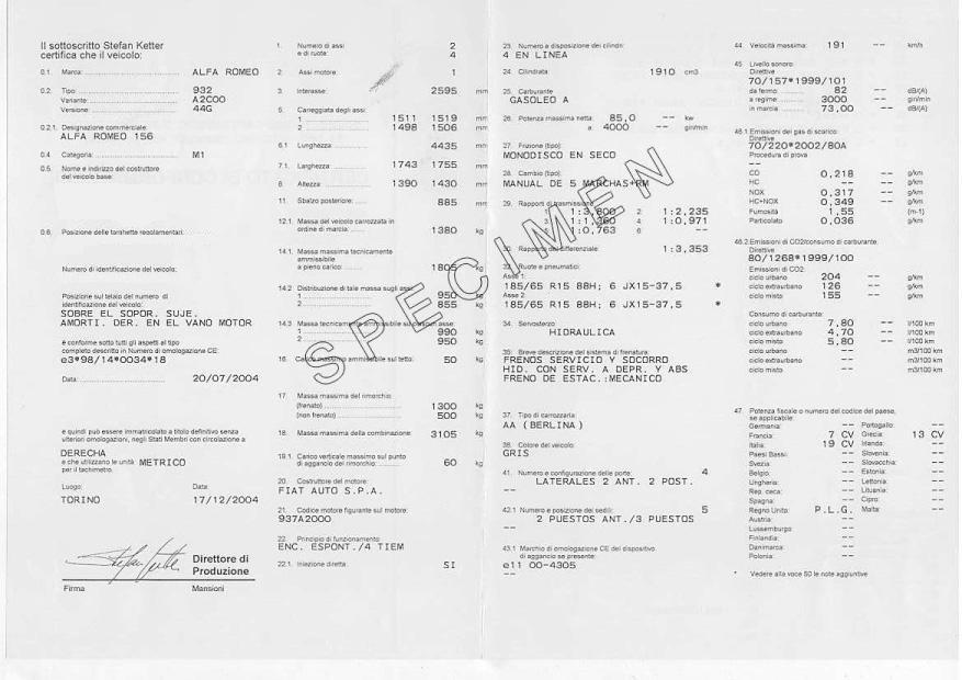 Certificat de conformité Fiat | Euro Conformité